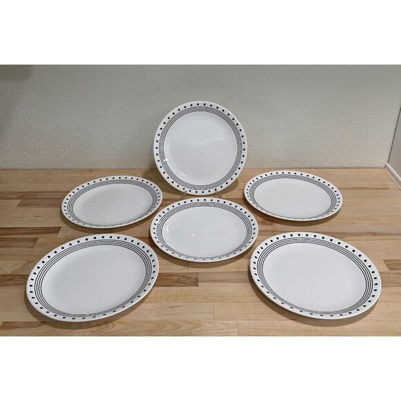 Corelle | Dining | Set Of 6 Corelle City Block Pattern In Black And ...